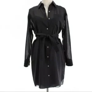 Theory | Dresses | Theory Oversized Black Pocket Airy Shirting Black ...